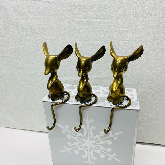 Brass | Holiday | Vintage Brass Mouse Set Of 3 Mice Stocking ...